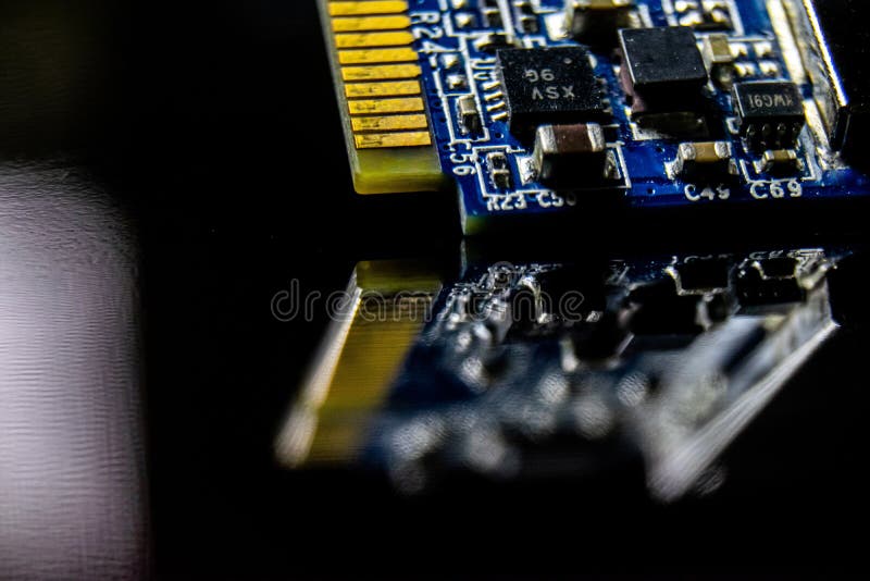 Closeup of a Network Interface Card for Computers on the Table Under ...