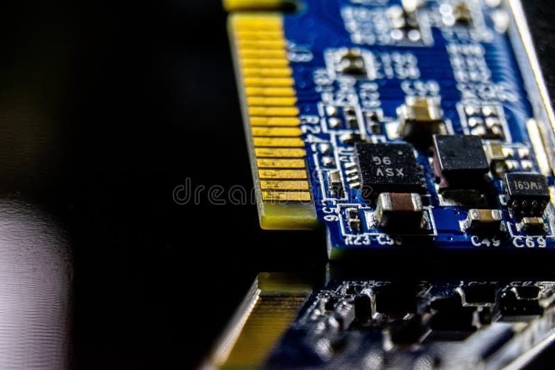 Closeup of a Network Interface Card for Computers on the Table Under ...