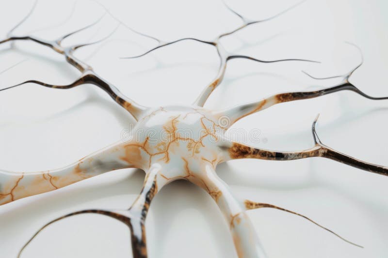 Closeup of a Neuron Model on a White Background Stock Image - Image of ...