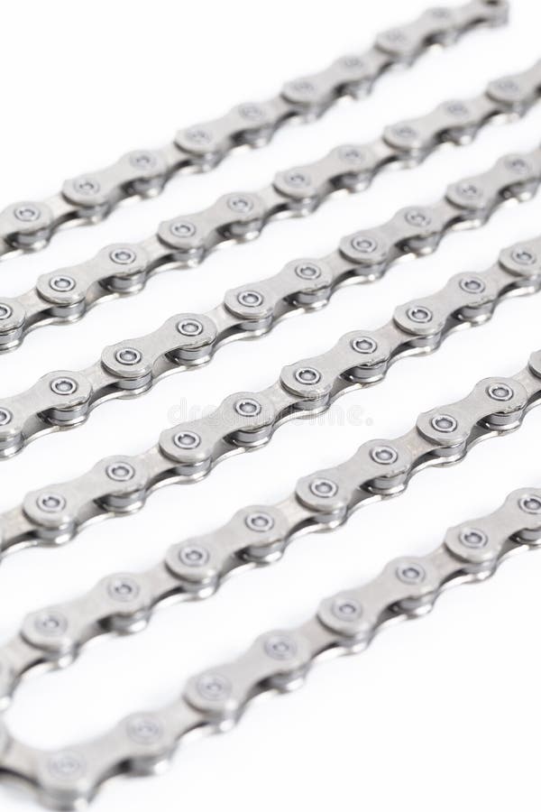 Closeup of New Clean Oiled Bicycle Chain Image Texture Isolated Over ...