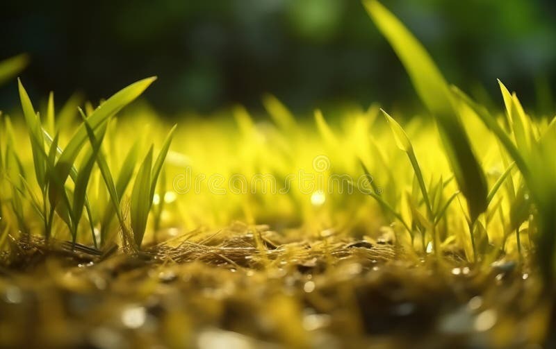 Closeup of New Life Emerging from the Ground. Created by Generative ...