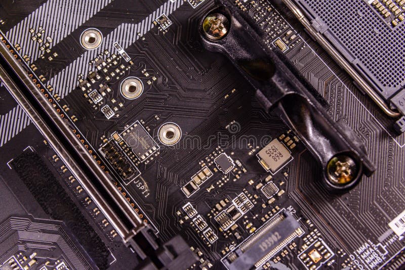 Closeup of New Modern Computer Motherboard Stock Photo - Image of ...