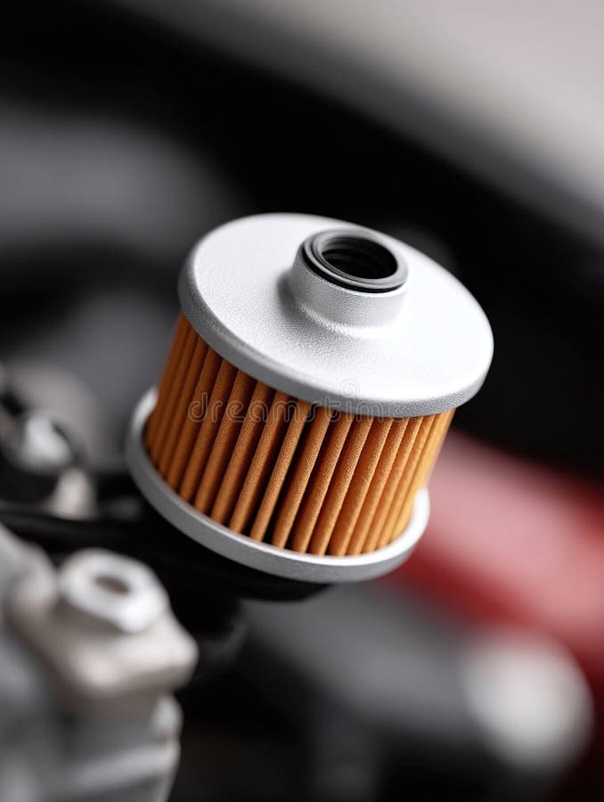 Closeup of a New Oil Filter, Showcasing Its Metallic Casing and ...