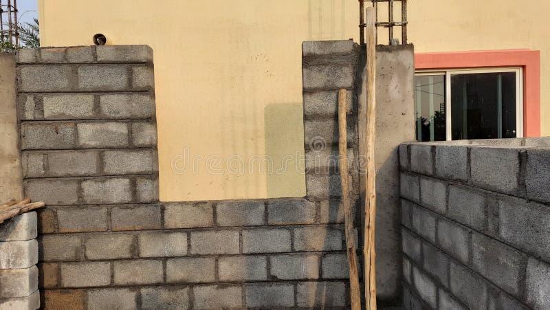 Closeup of Residential Building Foundation Construction and Soil is ...