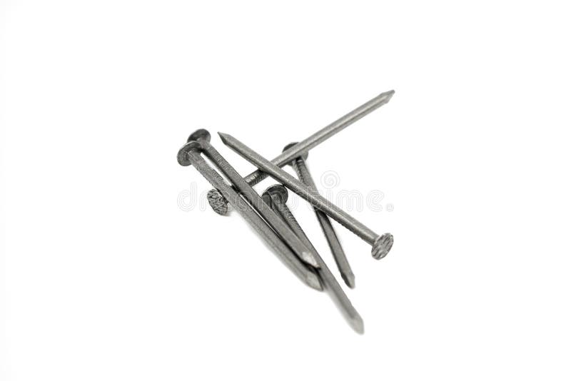 Closeup of New Sharp Nails Isolated on a White Back Stock Photo - Image ...