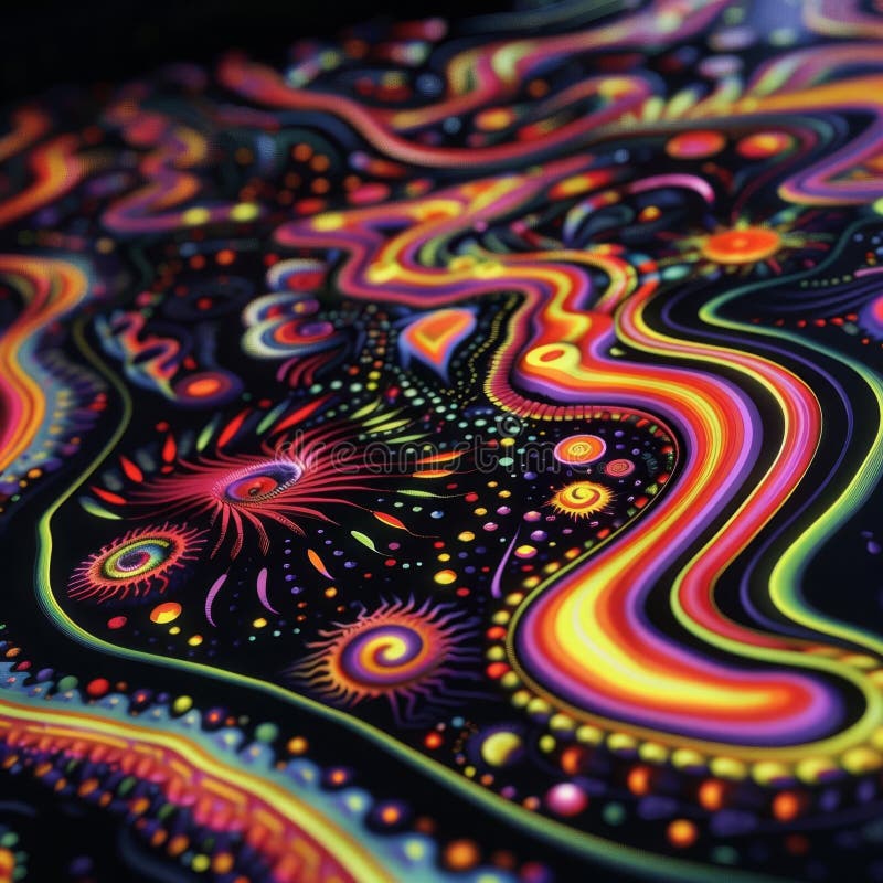 Closeup Noblur 3D Model Abstract Art of Psychedelic Visual of Swirling ...
