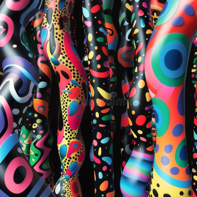 Closeup Noblur 3D Model Abstract Art of Psychedelic Visual of Swirling ...