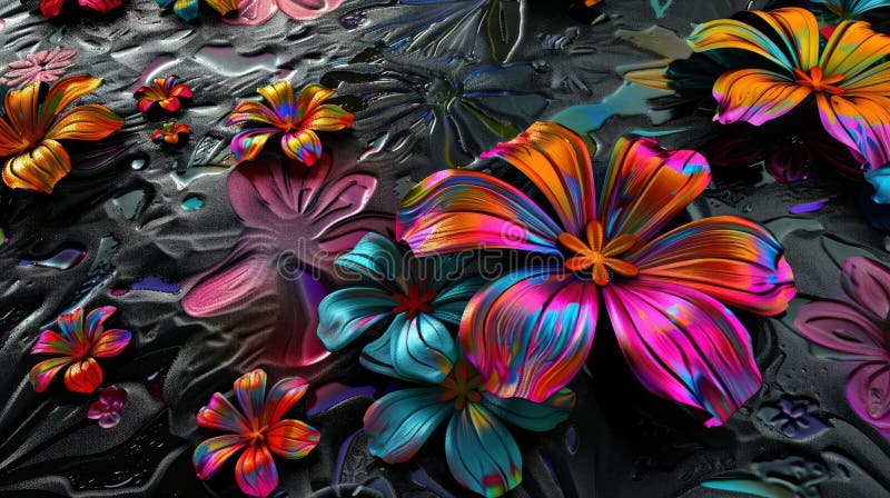 Closeup Noblur 3D Model Abstract Art of Psychedelic Visual of Swirling ...