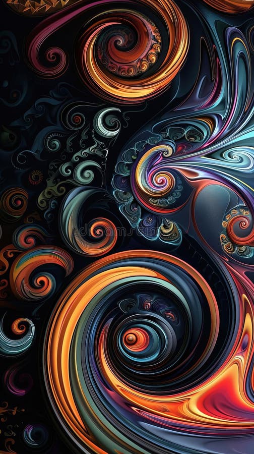 Closeup Noblur 3D Model Abstract Art of Psychedelic Visual of Swirling ...
