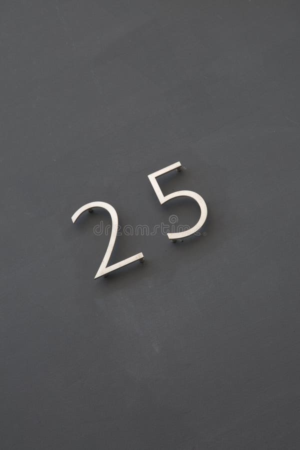 Closeup of Number Twenty-Five Stock Photo - Image of tilt, closeup ...