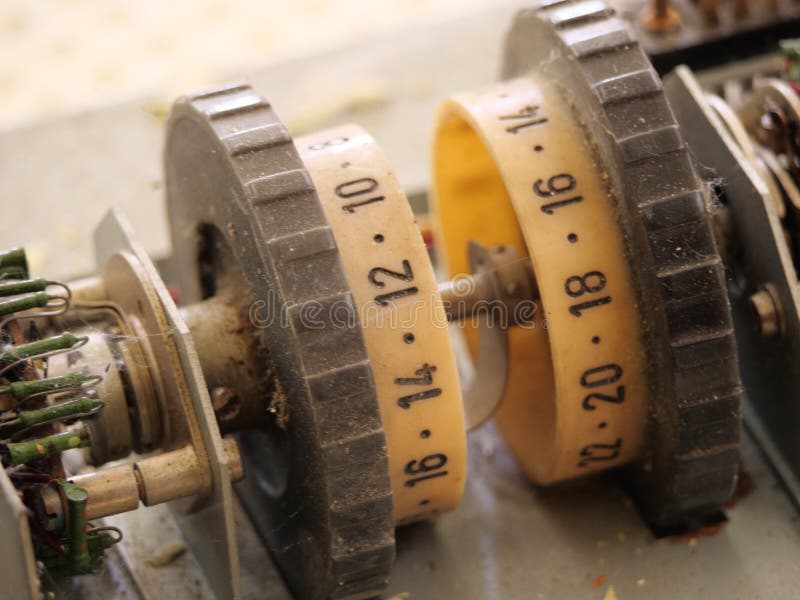 Closeup of Old Adding Machine Stock Image - Image of wheels, numbers ...