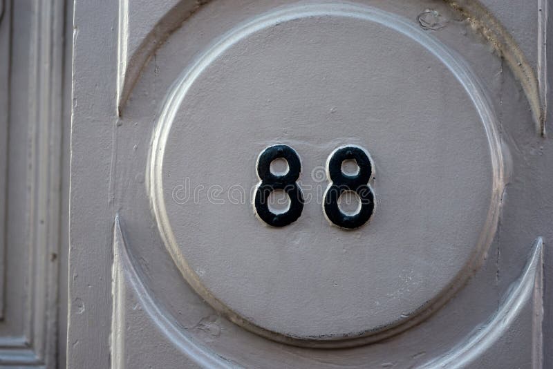 88 Number on the Wooden Facade of House Stock Image - Image of ...