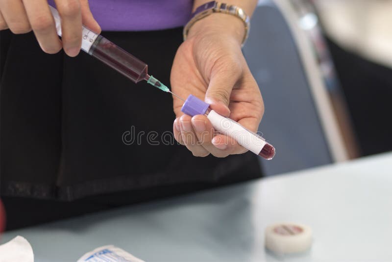 Closeup of Nurse S Hands Taking a Blood Sample Stock Photo - Image of ...