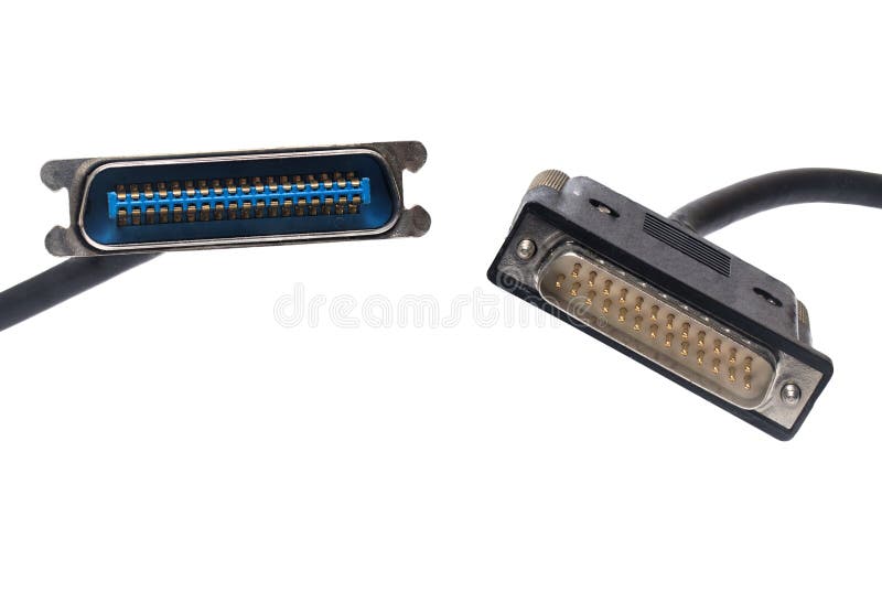 Closeup Obsolete Serial Computer Connectors White Background Stock ...