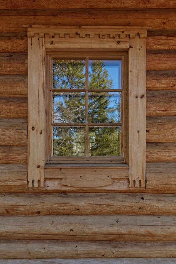 Window on wood wall. stock photo. Image of style, background - 346600376