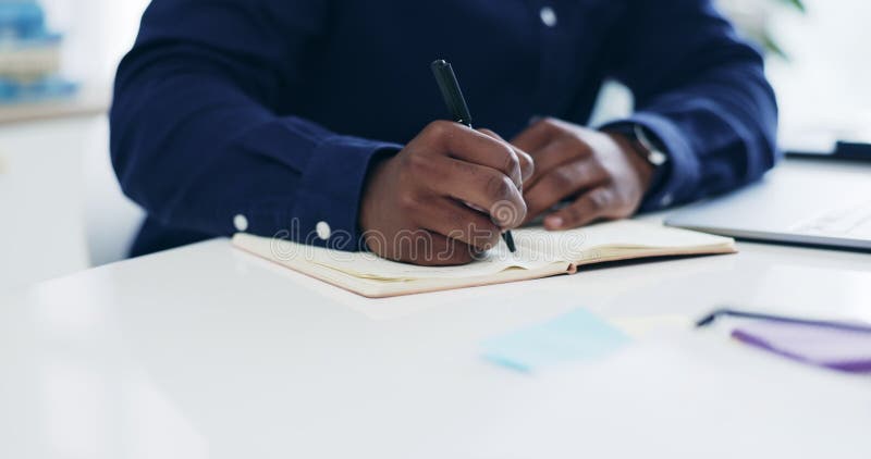 Planning, Writing and Black Woman Working on Company or Business ...