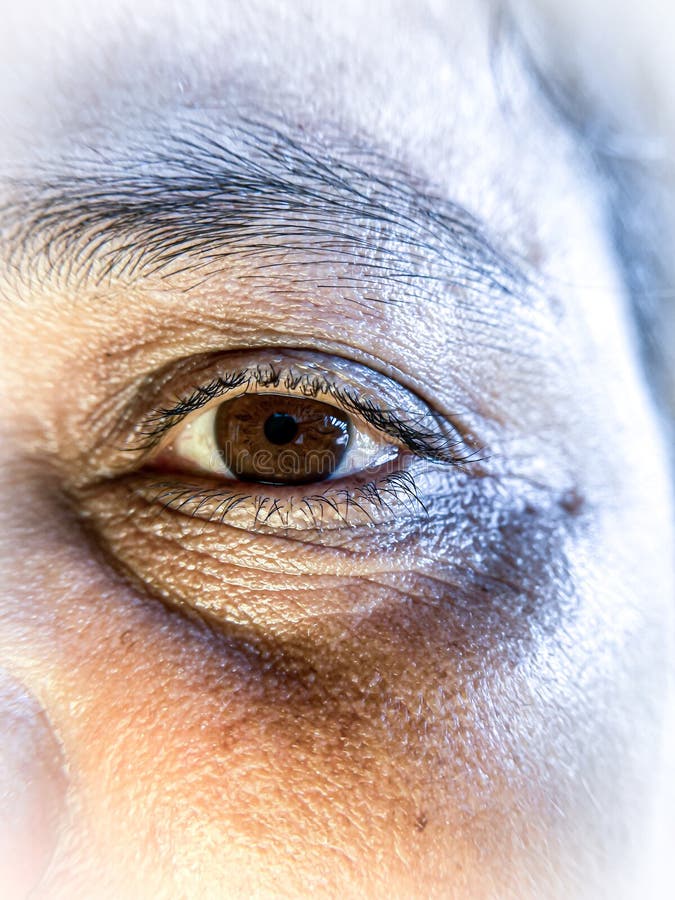 Closeup of a Old Aged Human Eye with Wrinkles Stock Image - Image of ...