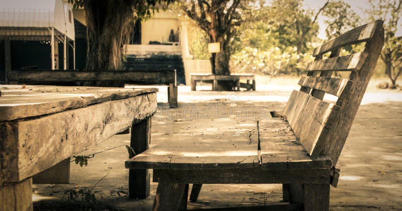 Closeup Old Bench in Daylight Stock Photo - Image of antique, empty ...