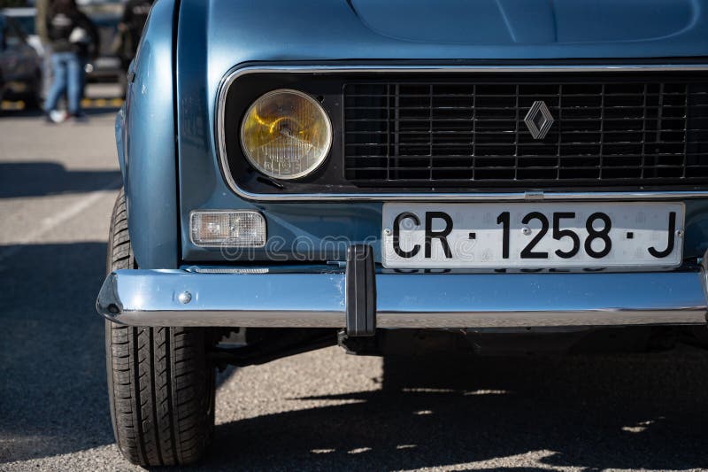 Closeup of an Old Classic Blue Renault 4 Car Editorial Photo - Image of ...