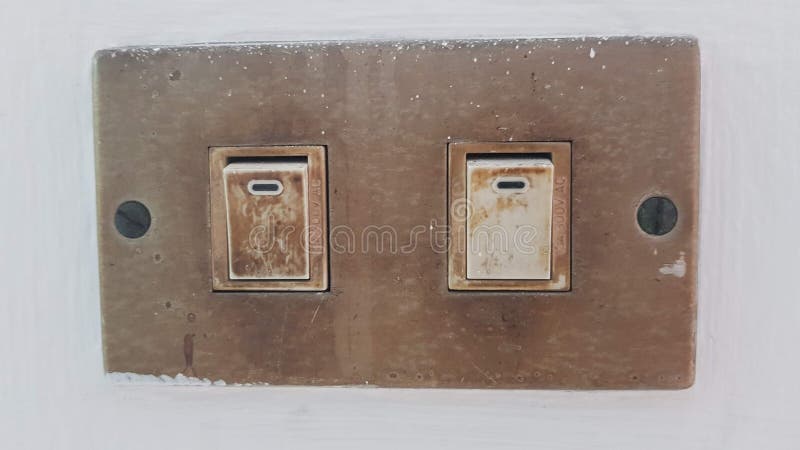 Old dirty light switch stock image. Image of safety - 153205213