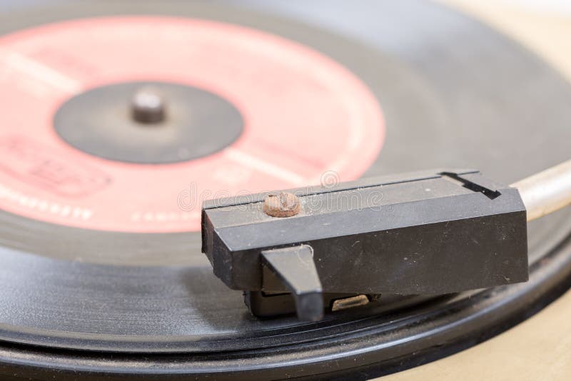 Old Dusty Vinyl Turntable Player Over White Background. Stock Image ...