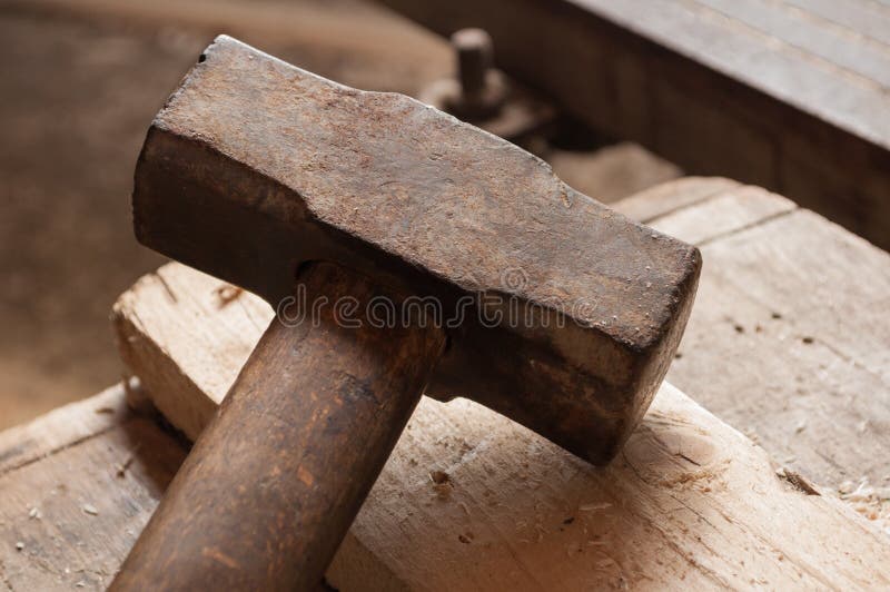 Closeup of an old hammer stock image. Image of woodwork - 44183033