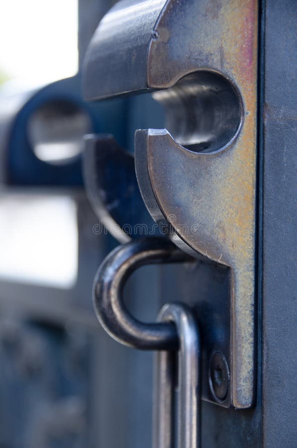 Closeup of Old Lock on Metal Door Stock Photo - Image of open, closeup ...