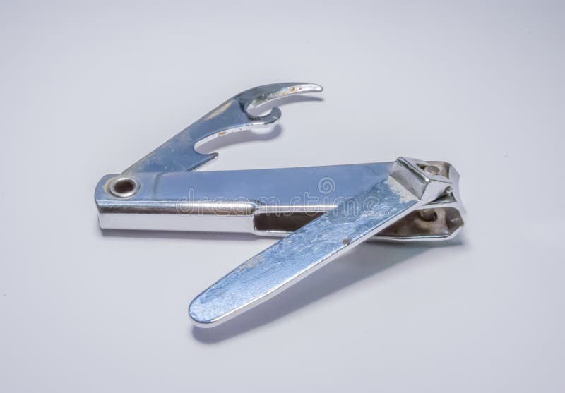 Closeup on an Old Nail Cutter on White Surface Stock Photo - Image of ...