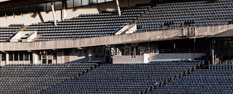 Closeup of an Old Open Empty Stadium Stock Image - Image of competition ...