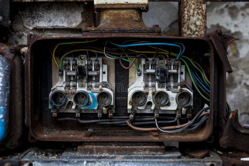 Closeup of a Old Electric System Stock Photo - Image of electric ...