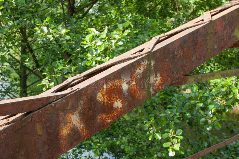 Closeup of an Old, Rusty Bridge Span Stock Photo - Image of woods ...