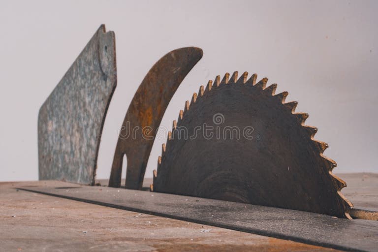 Closeup of an Old Rusty Circular Saw on a Table Stock Image - Image of ...