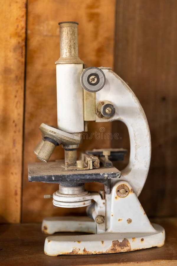 Old and rusty microscope stock image. Image of laboratory - 216887267