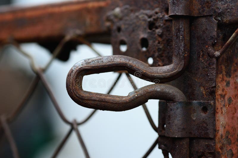 Closeup Rusty Metal Door Bolt with Natural Background Stock Photo ...