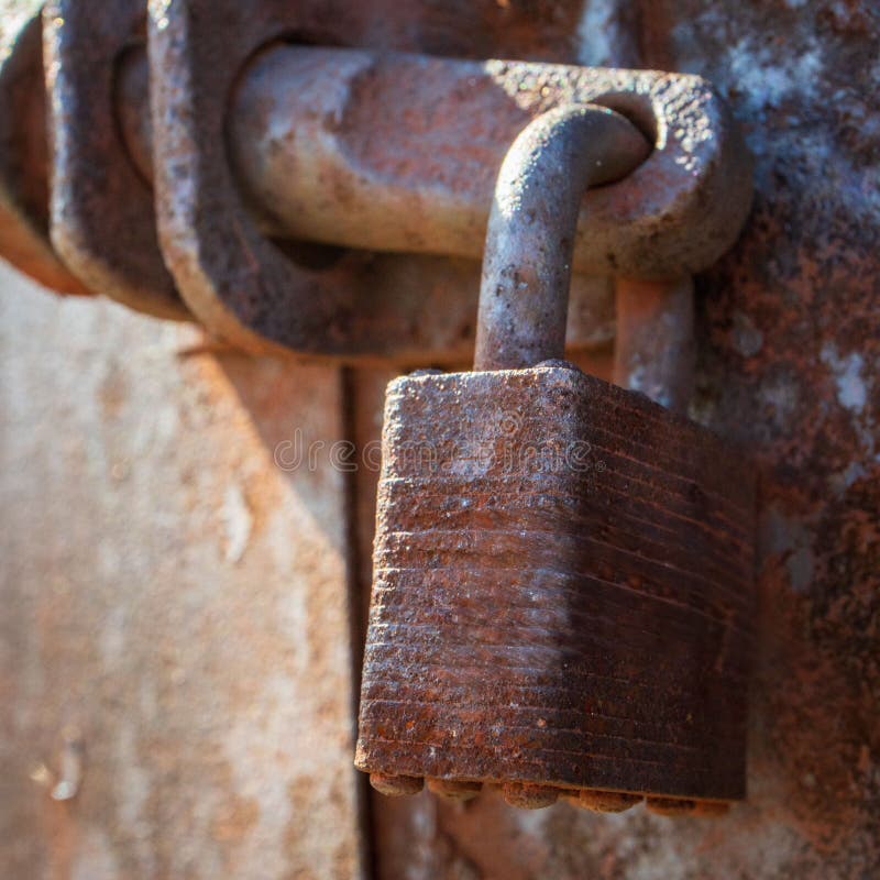 Closeup of an Old Rusty Padlock Stock Image - Image of traditional ...