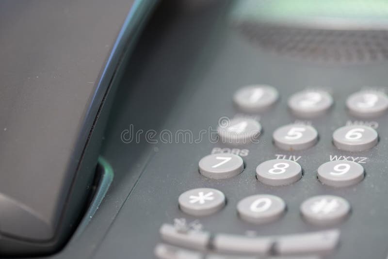 Closeup of Old Style Wired Desktop Telephone - Studio Shot Stock Photo ...