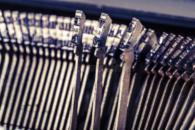 Closeup of Old Typewriter Letters Stock Photo - Image of manual ...