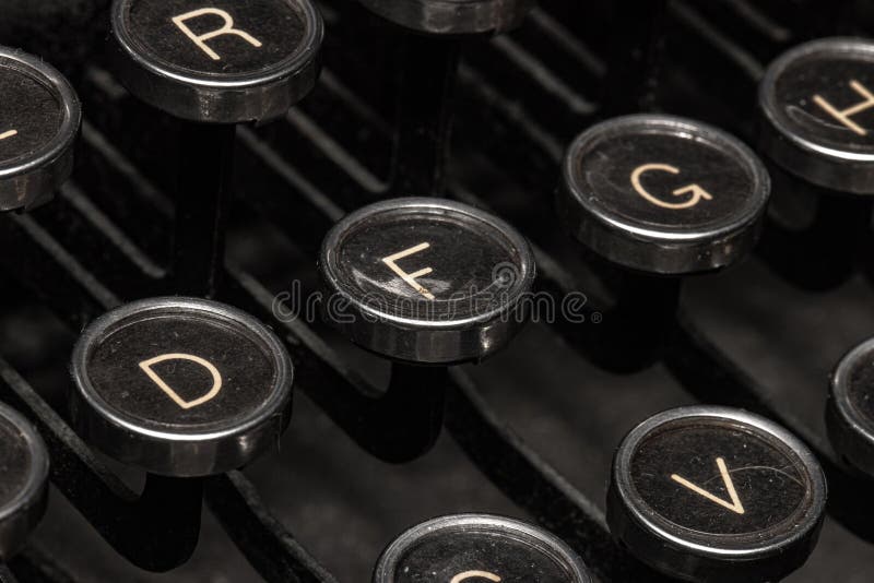 Closeup of Old Typewriter Vintage Keys Letters Stock Photo - Image of ...