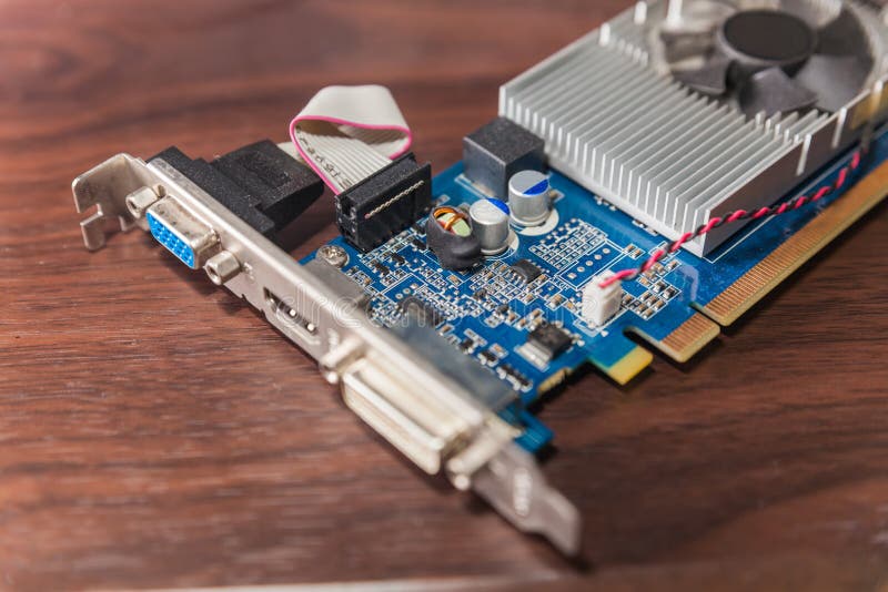 Closeup Old VGA Computer Graphic Card Stock Photo - Image of connector ...