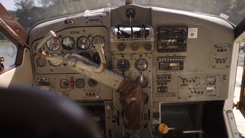 Closeup of an Old Water Airplane Cockpit Stock Footage - Video of ...
