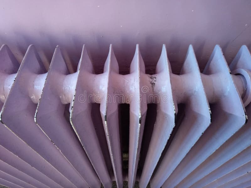 Closeup of an Old White Radiator Stock Image - Image of wall, white ...
