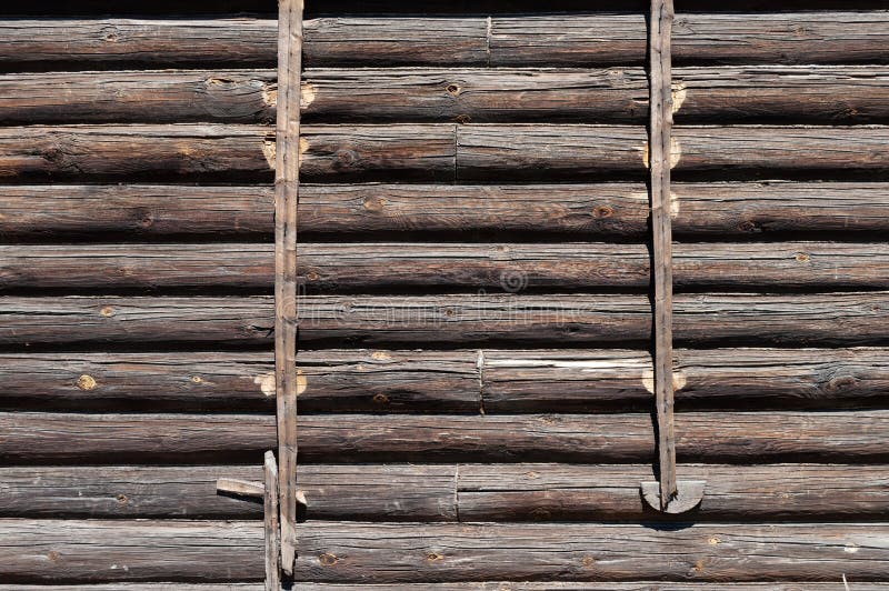 Closeup of Old Wooden Log Wall Stock Photo - Image of timber, rural ...