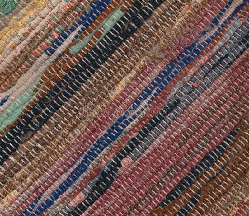 Closeup of Old Worn Out Rag Rug Stock Photo - Image of striped ...