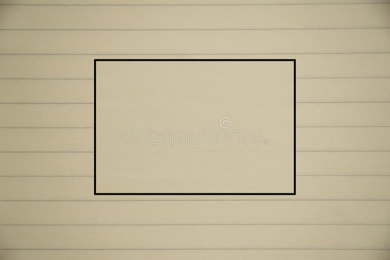 Closeup Old Yellow / Brown Notebook Paper Texture and Square on Center ...