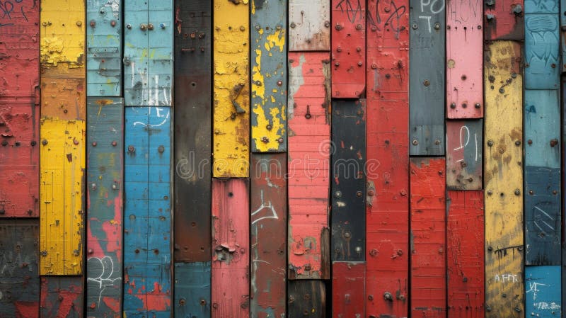 Closeup of a Once Metal Fence Now Adorned with a Variety of Graffiti ... Closeup of a Once Metal Fence Now Adorned with a Variety of Graffiti ...