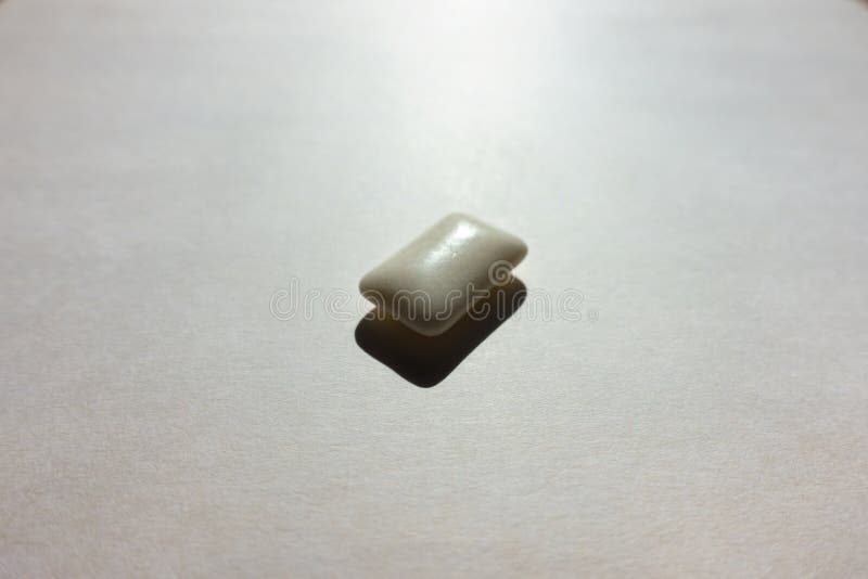 Closeup of One White Piece of Chewing Gum Stock Photo - Image of tasty ...
