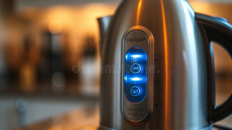 A Closeup of the Onoff Switch on an Electric Kettle with a Blue ...