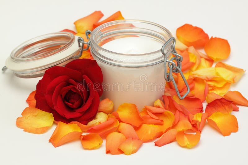 Closeup of open body cream stock photo. Image of petals - 15775008