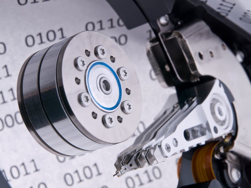Closeup open hard drive stock photo. Image of digital - 11132358