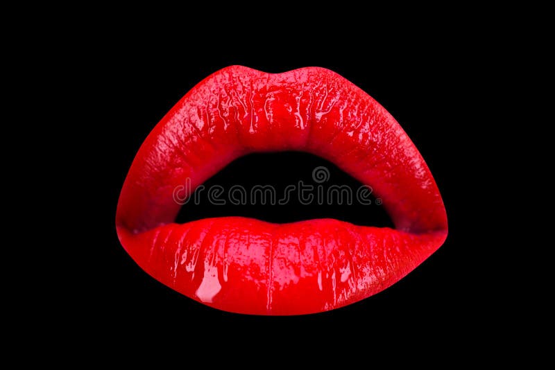 Closeup Open Mouth with the Red Lips. Stock Photo - Image of passion ...